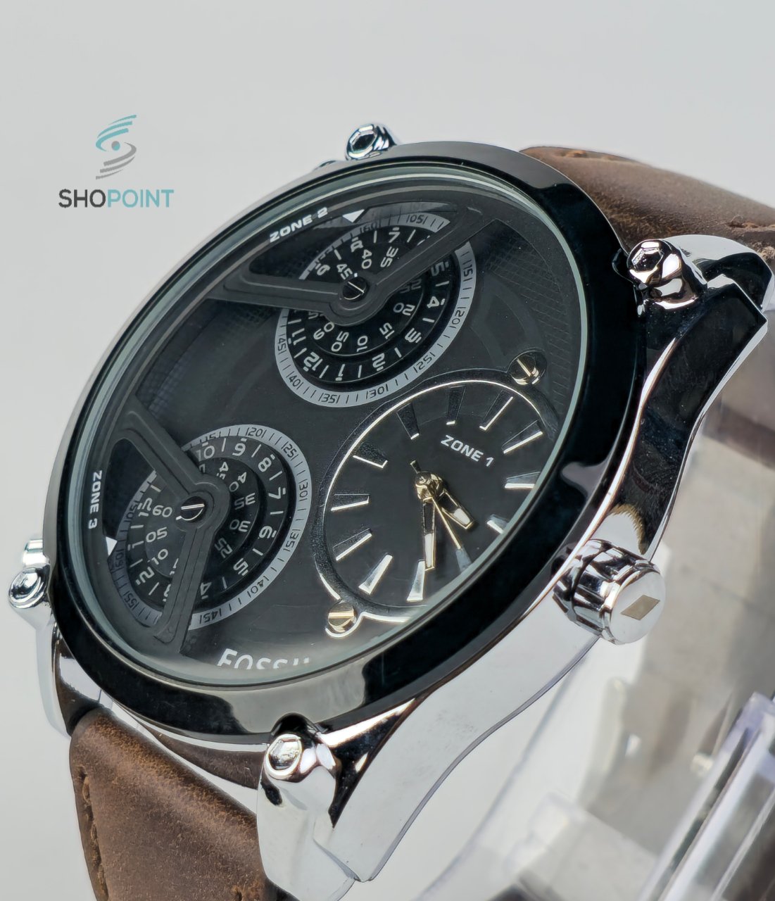 FOSSIL 3 TIME ZONE WATCH 3In one watch with original leather straps ...