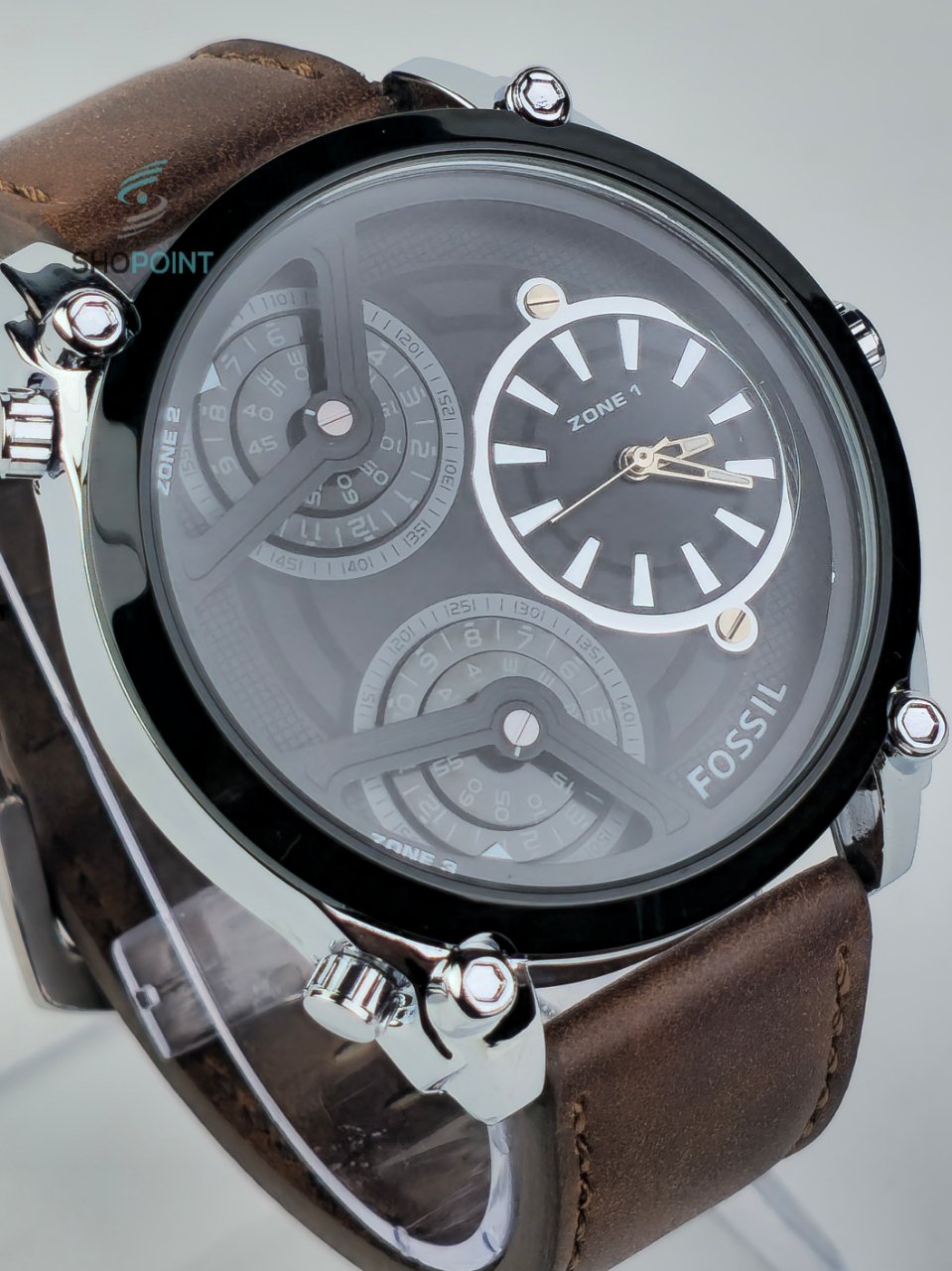 FOSSIL 3 TIME ZONE WATCH 3In one watch with original leather straps ...